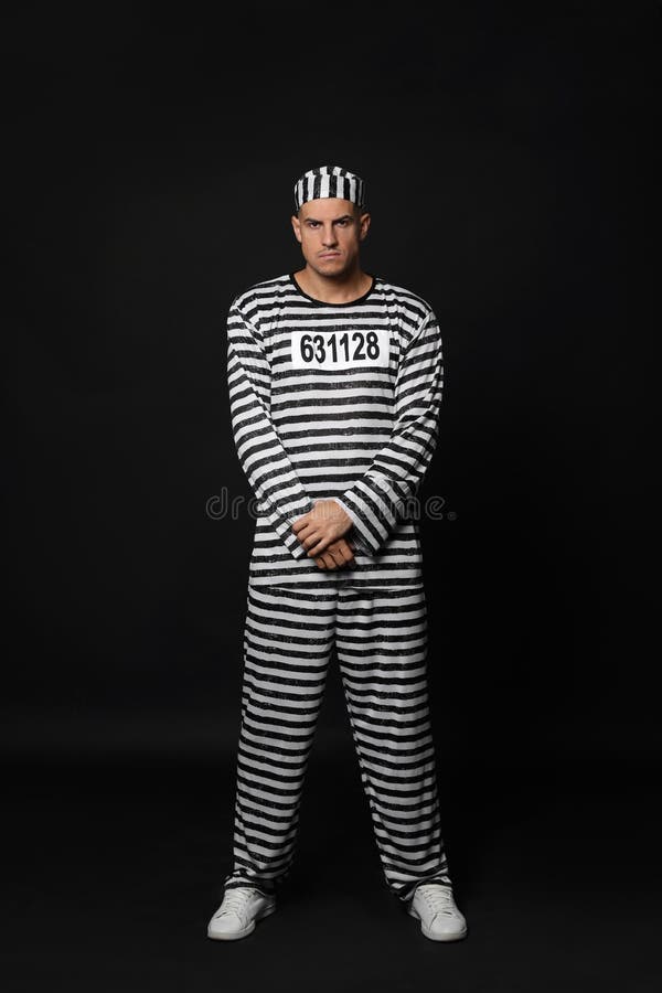 Black and White Striped Prisoner Hat Stock Photo - Image of clipping ...