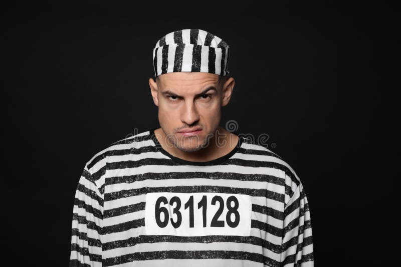Black and White Striped Prisoner Hat Stock Photo - Image of clipping ...