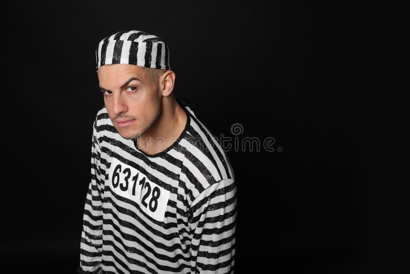 Black and White Striped Prisoner Hat Stock Photo - Image of clipping ...