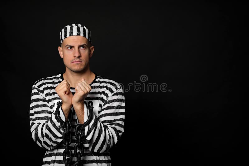 Black and White Striped Prisoner Hat Stock Photo - Image of clipping ...