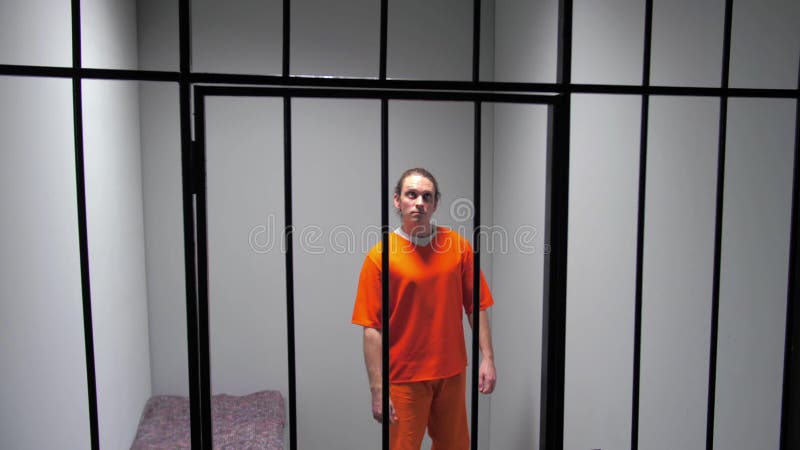 Prisoner Walking with Handcuffed Arms Behind Back, Another Jail ...