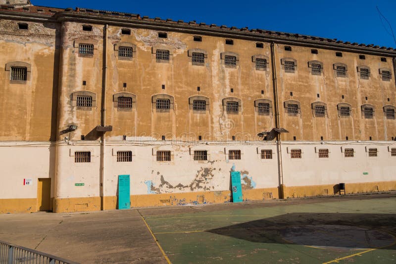 Prisoners` Courtyard in Barcelona`s La Modelo Prison Stock Photo ...