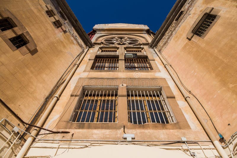 Prisoners` Courtyard in Barcelona`s La Modelo Prison Stock Photo ...