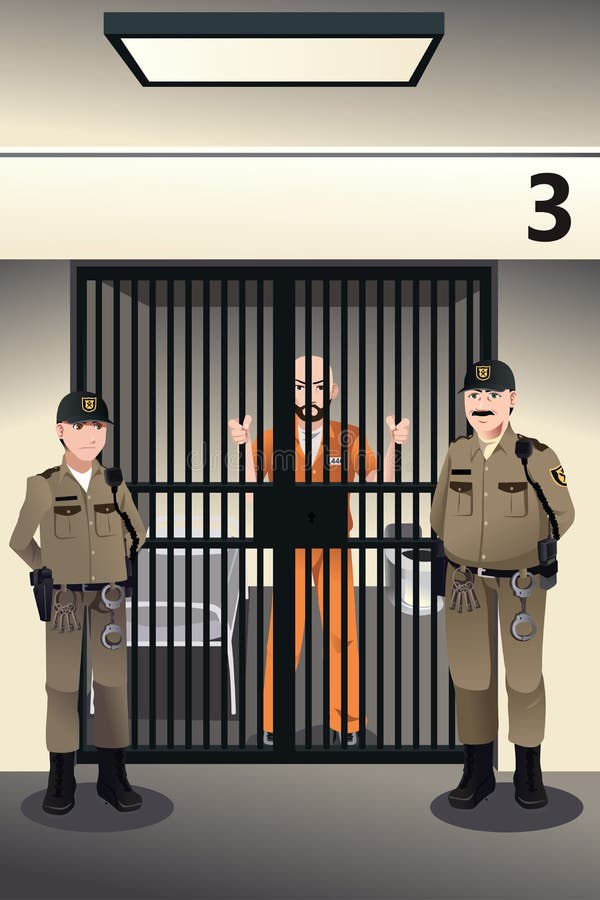 Prisonnier en prison illustration de vecteur. Illustration du prison ...