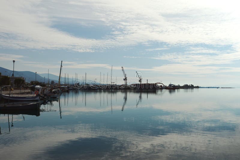 The Harbor in Morning Time during Sunrise Stock Photo - Image of lake ...