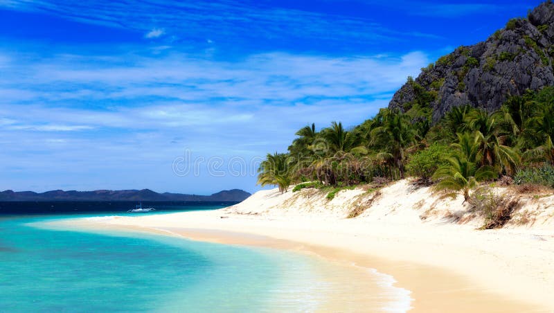 Pristine beach stock image. Image of island, banka, seas - 34984317