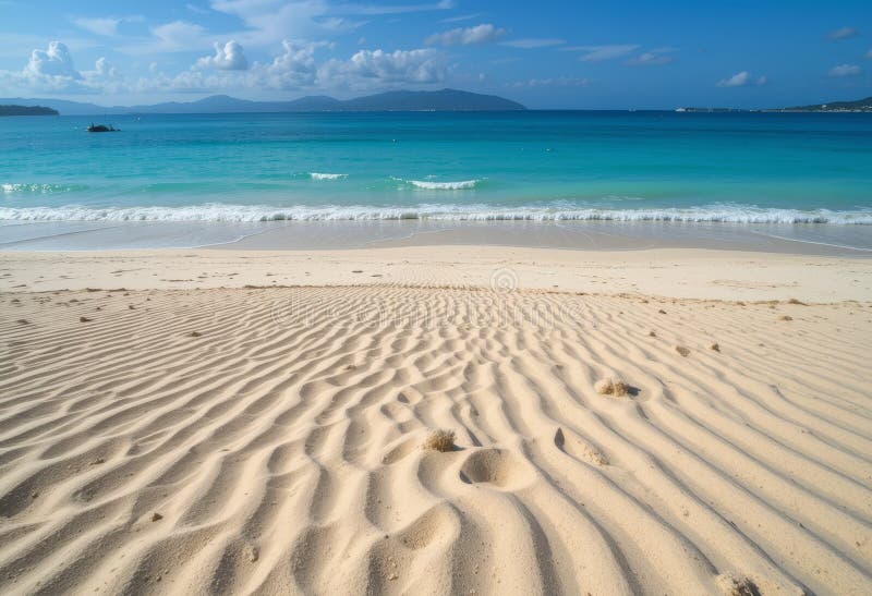 Pristine Beach Sand and Sandy Shores. Stock Photo - Image of summer ...