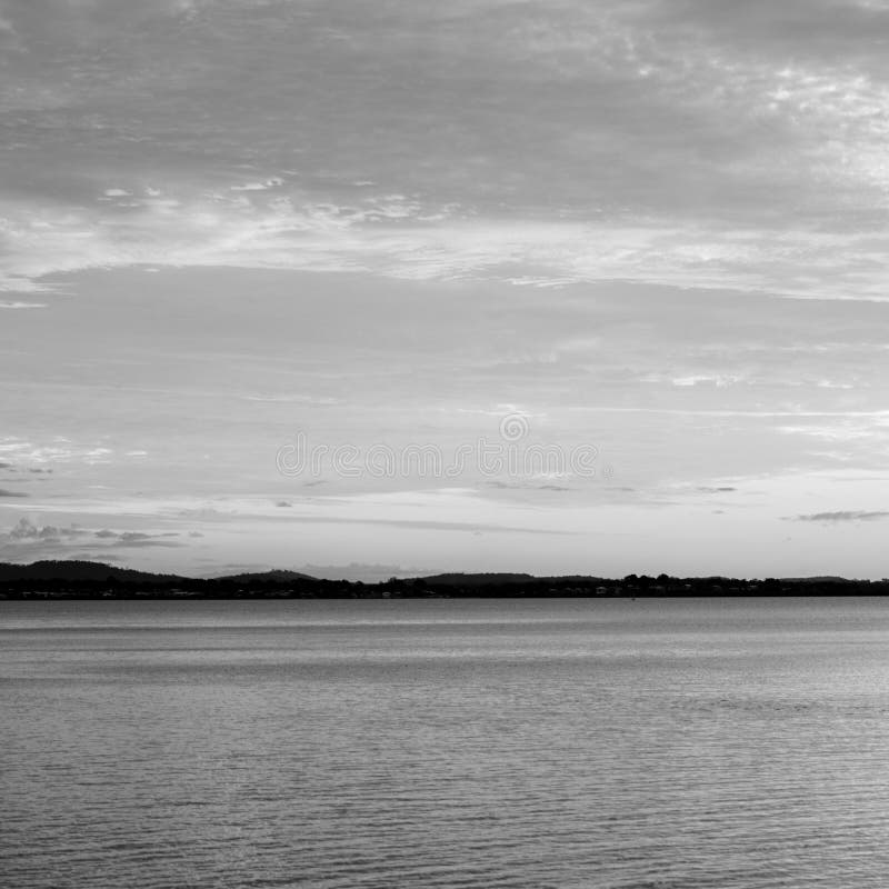 Pristine Beach at Wellington Point, Brisbane. Black and White. Stock ...