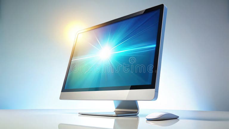 A Pristine Blank White Computer Screen Modern Design Minimalist ...