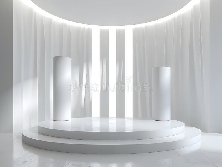 Pristine Circular 3D Display Stand with Dramatic Lighting and Minimal ...