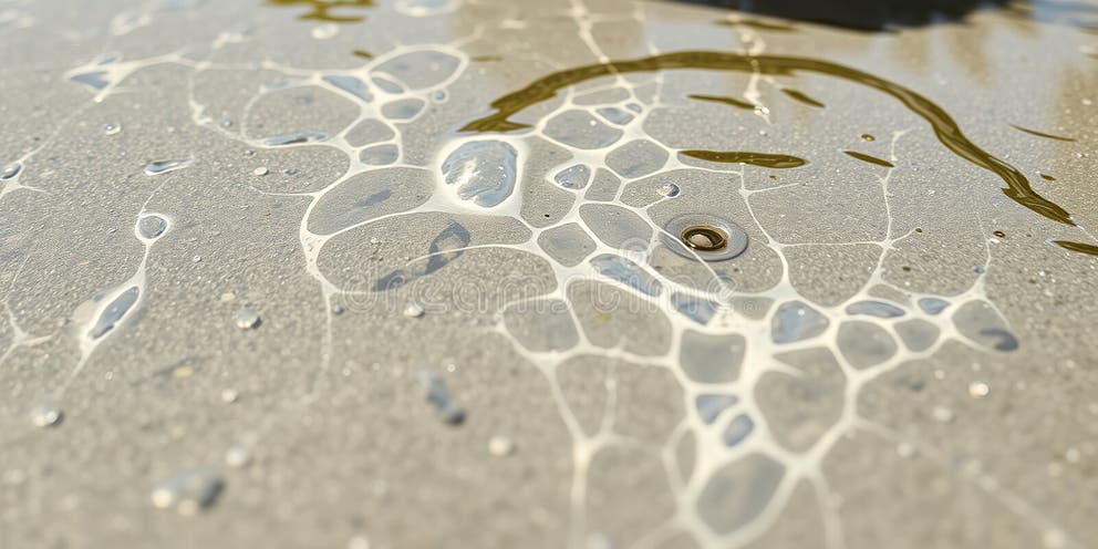 Pristine Clear Water Puddle a Minimalist Design Element with Sparkling ...