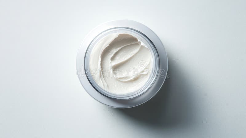 A Pristine Container of Cream Rests Elegantly on a Smooth White Surface ...
