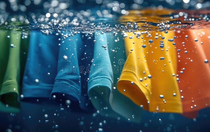 Pristine Display: Clothes Floating Gracefully in Clear Water ...