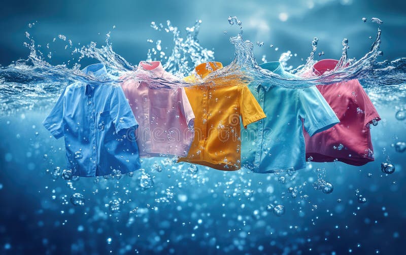 Pristine Display: Clothes Floating Gracefully in Clear Water ...