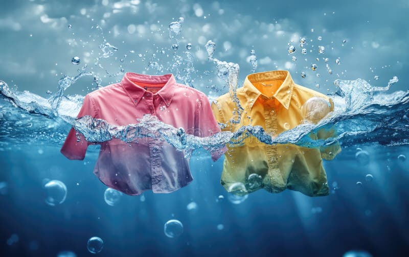Pristine Display: Clothes Floating Gracefully in Clear Water ...