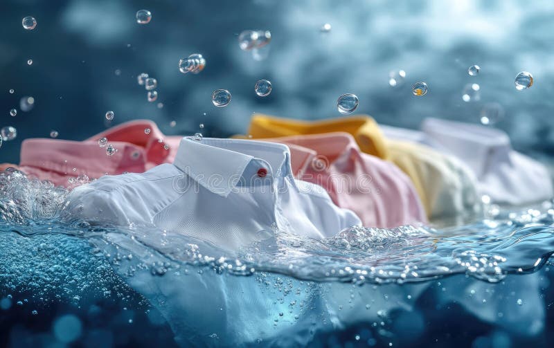 Pristine Display: Clothes Floating Gracefully in Clear Water ...