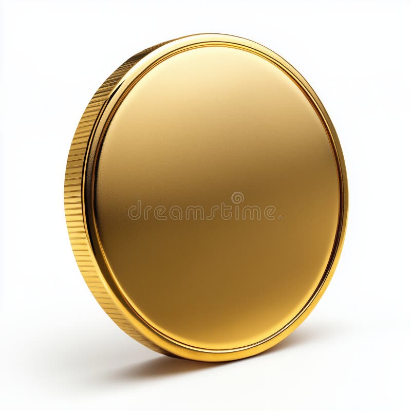 Pristine Golden Coin with Smooth Surface and Textured Edge Stock Photo ...