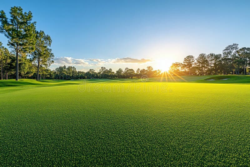 A Pristine Golf Course at Augusta, Lush Green Grass, Iconic Scenery ...