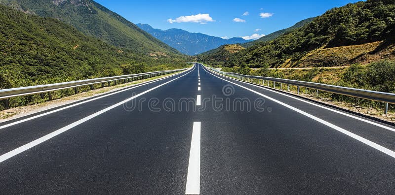 A Pristine Highway Asphalt Stretching Out with a Breathtaking Sky ...