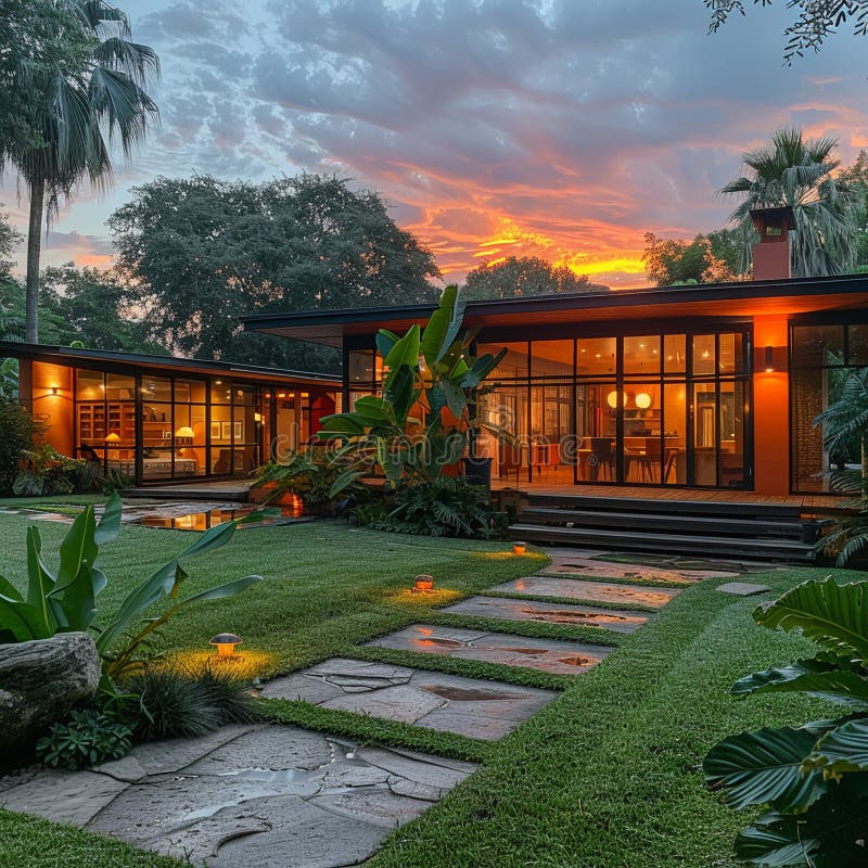 Pristine Mid-Century Modern Architecture with Original Features Stock ...