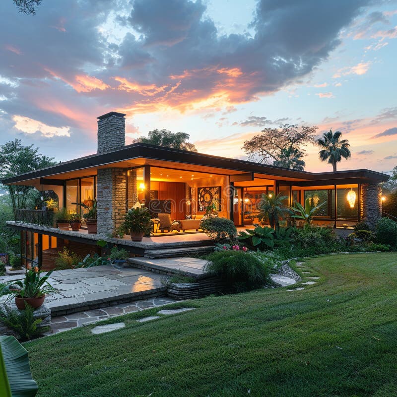 Pristine Mid-Century Modern Architecture with Original Features Stock ...