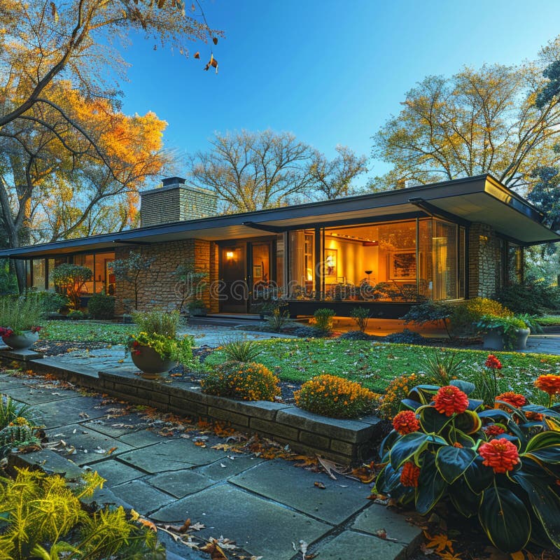 Pristine Mid-Century Modern Architecture with Original Features Stock ...
