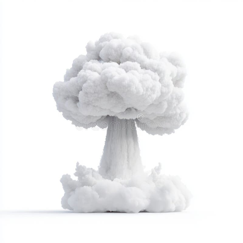 Pristine Nuclear Explosion on White Backdrop Stock Illustration ...