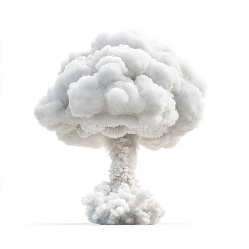 Pristine Nuclear Explosion on White Backdrop Stock Illustration ...
