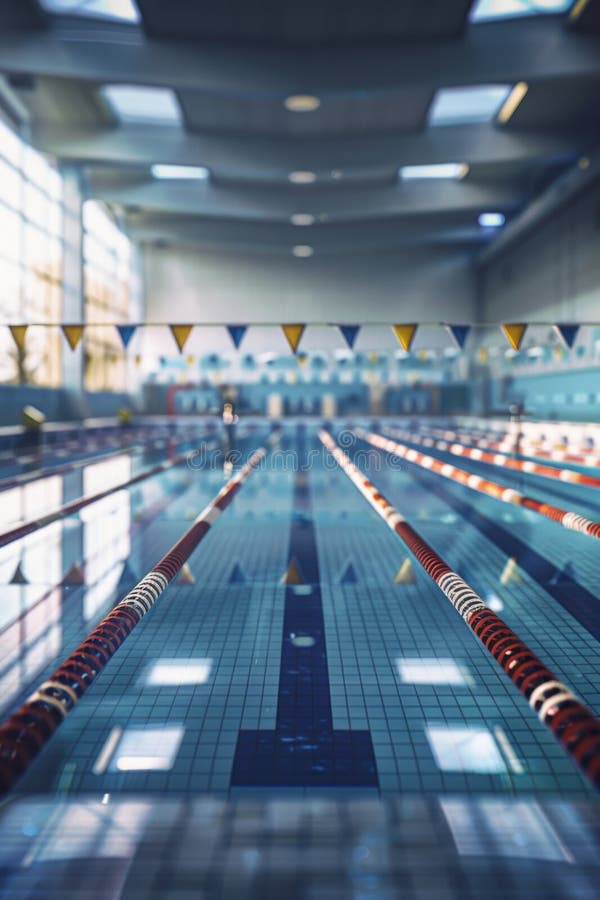 Empty Olympic Swimming Pool Setup Stock Illustration - Illustration of ...