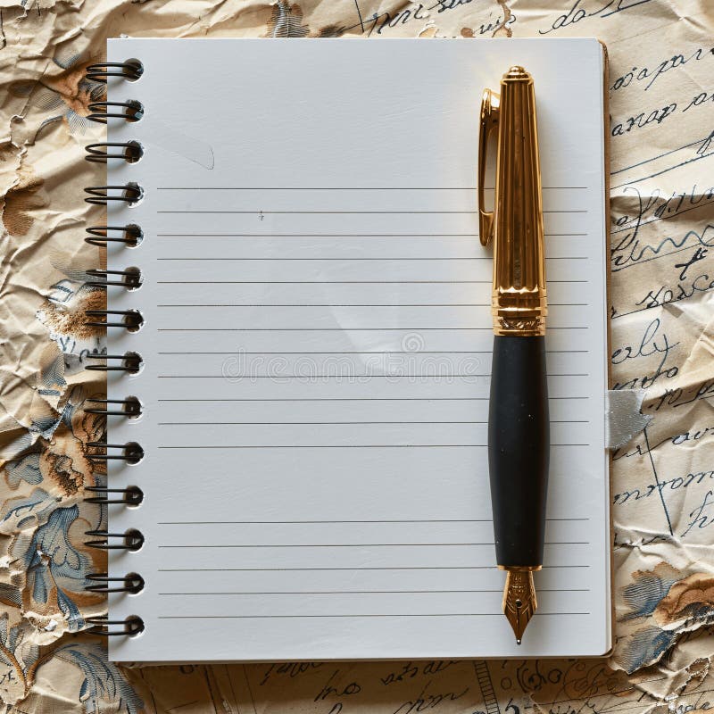 Pristine Page and Pen, Inviting Endless Possibilities. Stock ...