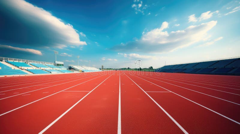 A Pristine Running Track Awaits with Its Smooth Surface, Ready for ...