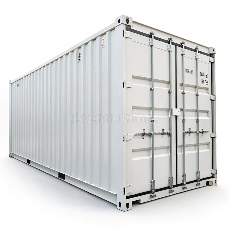 Pristine Shipping Container on White Background Stock Illustration ...