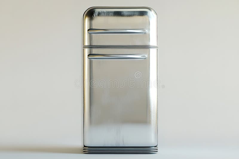 Sleek Silver Refrigerator: Modern Kitchen Appliance Isolated on White ...