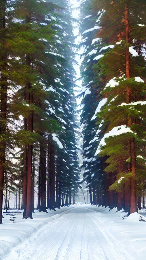 Pristine Snow-Covered Forest Illustration Artificial Intelligence ...