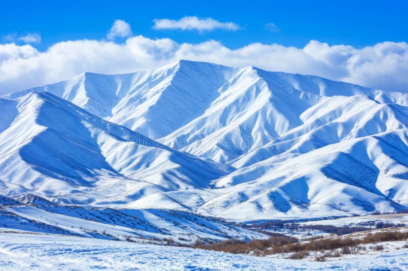 The Pristine Snowy Mountain is Set Against a Stunning Backdrop, Its ...
