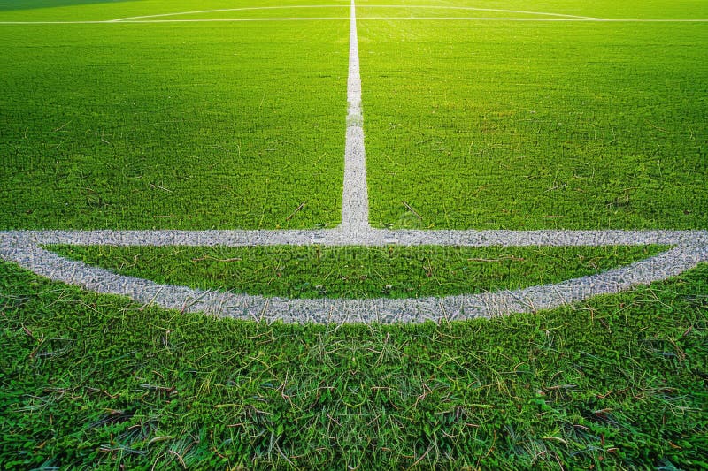 Pristine Soccer Field with Immaculate Grass and Central Line Under ...