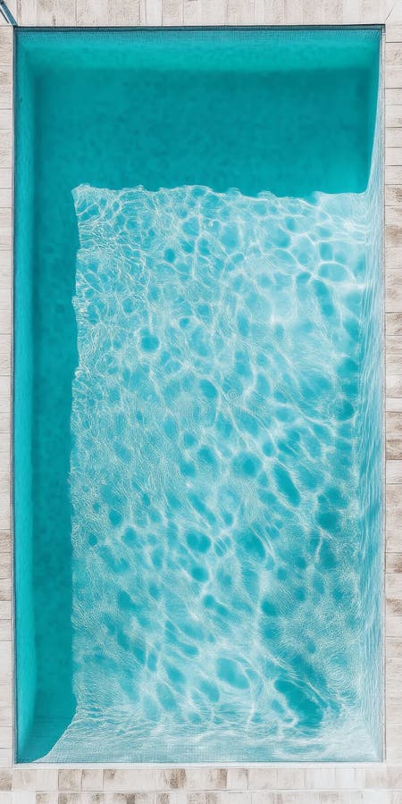 Pristine Turquoise Pool Water Ripples and Sunlit Reflections from Above ...