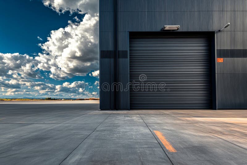 In a Pristine, Unoccupied Parking Lot, a Modern Warehouse with Its ...