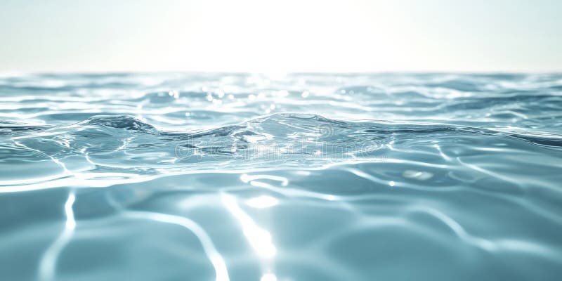 A Pristine Water Surface with Clear, Glassy Ripples Gently Spreading ...
