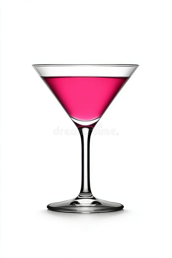 On a Pristine White Backdrop, a Martini Glass Contains a Vibrant Red ...