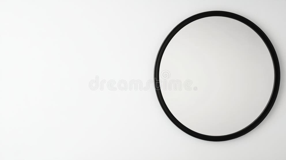 Minimalist Mirror Reflection White Background with Ample Copy Space for ...