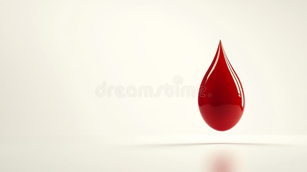 A Pristine White Background Isolates a Symbol of a Bright Red Blood ...