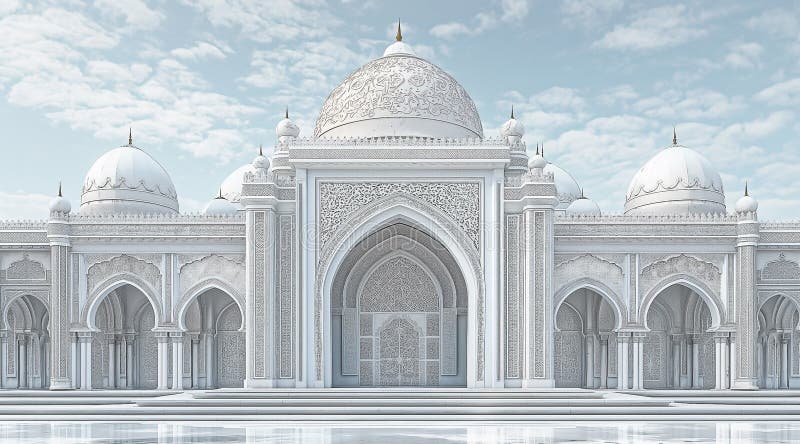 White Islamic Gate in the Form of a Mosque with a Round Dome. Mosque ...