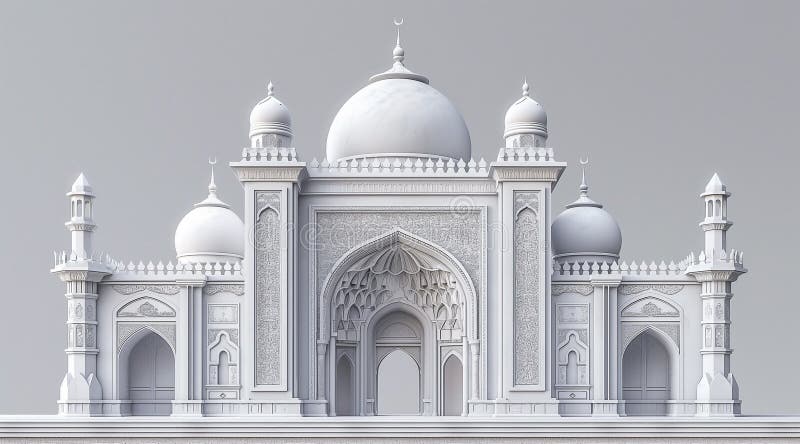 White Islamic Gate in the Form of a Mosque with a Round Dome. Mosque ...