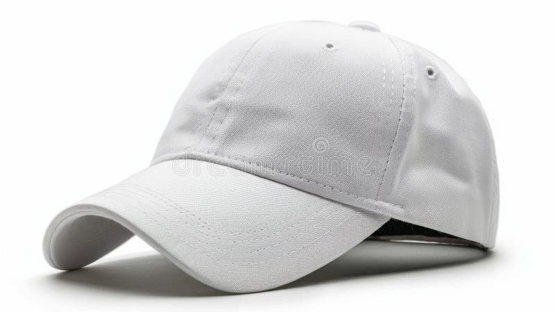 Pristine White Baseball Cap Lies Flat on a Surface, Ready To Be Adorned ...