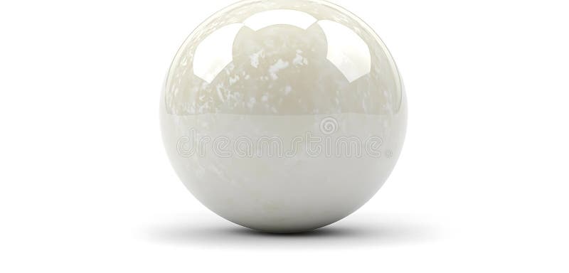 A Pristine White Billiard Ball with Detailed Textures on a White ...