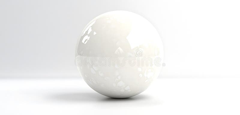 A Pristine White Billiard Ball with Detailed Textures on a White ...
