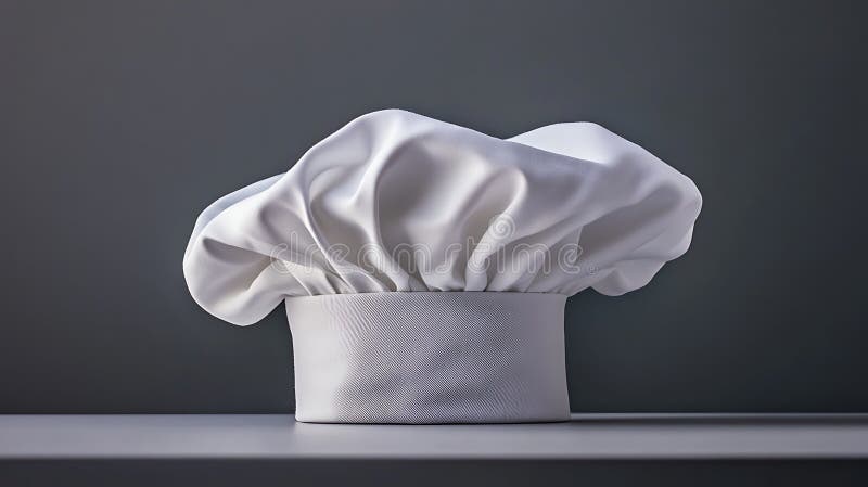 Pristine White Chef Hat Against Dark Gray Background Stock Illustration ...
