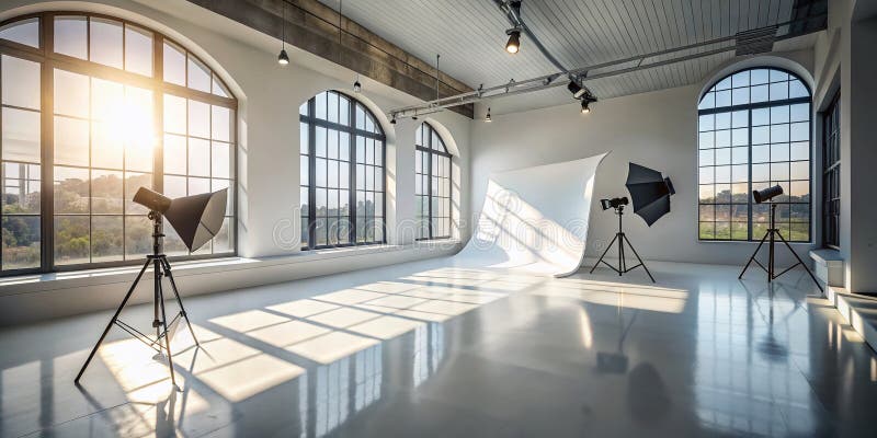 Immaculately Clean White Studio Background with Natural Sunlight for ...
