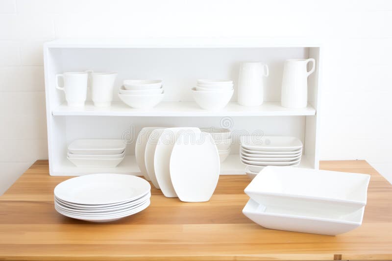 Pristine White Dinnerware Sets for Modern Kitchens Stock Illustration ...